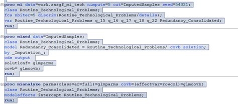 Proc Mianalyze Obtaining Combined Results For Categorical Variable G Page 2 Sas Support