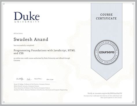 swadesh anand on linkedin coursera javascript css html