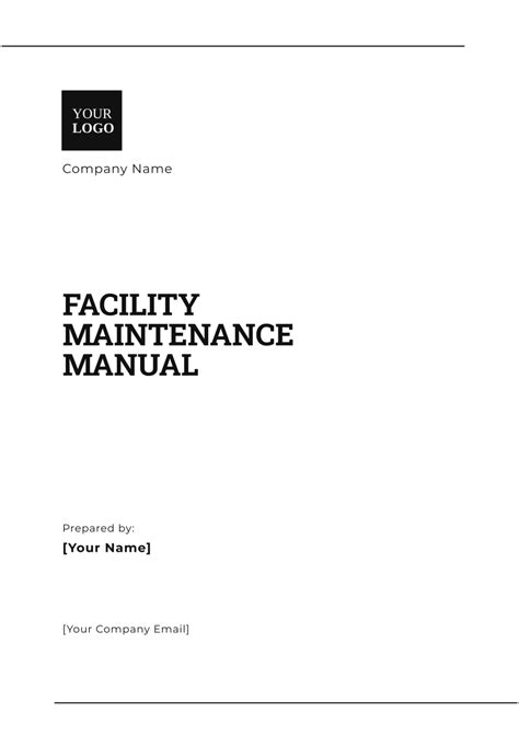 Free Facility Maintenance Manual Template To Edit Online