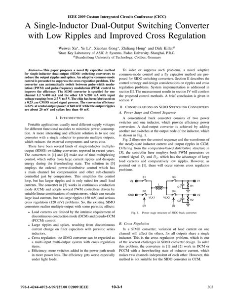 Pdf A Single Inductor Dual Output Switching Converter With Low