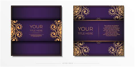 빈티지 인도 만달라 장식 고급보라색 엽서 템플릿 인쇄 및 타이포그래피에 적합한 우아하고 클래식한 벡터 요소 0명에 대한 스톡 벡터 아트 및 기타 이미지 Istock