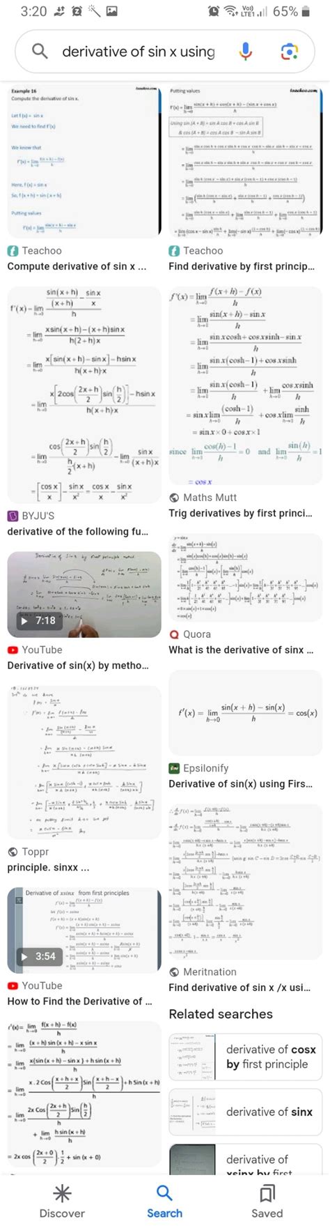 Solved Q Derivative Of Sin X Using Example 16 Putting Vaives 3 L