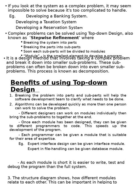 Top Down Design Continued Pdf