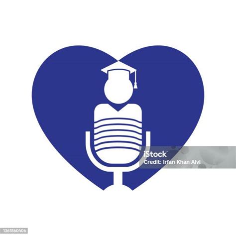 학생 팟 캐스트 벡터 로고 아이콘 기호 디자인 교육 팟 캐스트 로고 개념 공부에 대한 스톡 벡터 아트 및 기타 이미지 공부 공연 교육 Istock