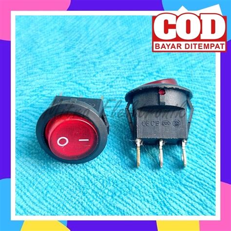 Switch Bulat Pin On Off Dengan Lampu Indikator Switch Lampu Bulat Pin Kaki Lazada Indonesia