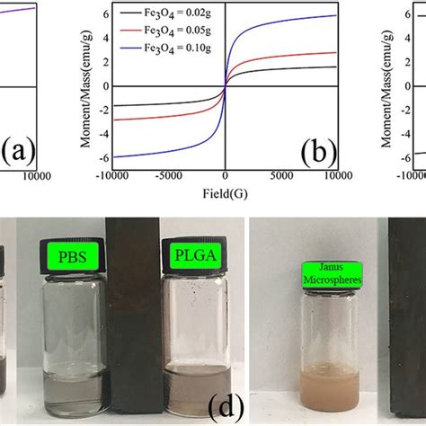 Hysteresis Loop Of A Fe 3 O 4 Mnps B Janus Microspheres S3 S5
