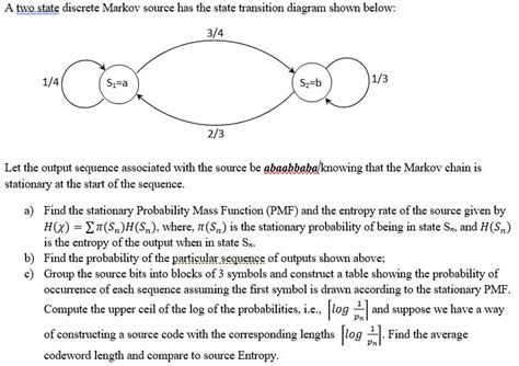 A Two State Discrete Markov Source Has The State
