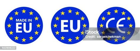 메이드 인 Eu Ce 마크 유럽 연합 로고입니다 벡터 Eu 플래그 아이콘 안전에 대한 스톡 벡터 아트 및 기타 이미지 안전 유럽 일과 Istock