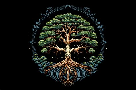 Tree With Roots Clipart Graphic By Illustrately Creative Fabrica