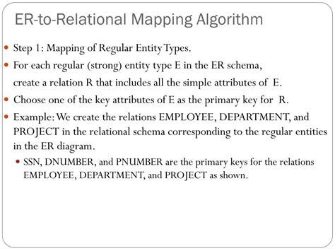 Ppt Relational Database Design By Er To­relational Mapping
