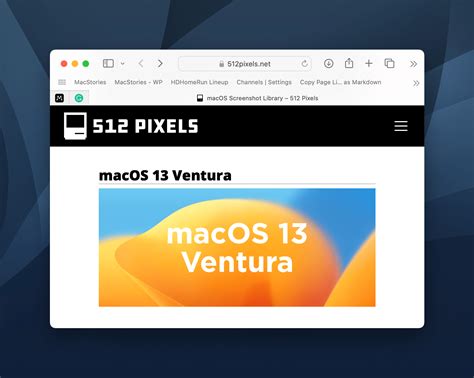 512 Pixels MacOS Screenshot Library Updated With Ventura Screenshots