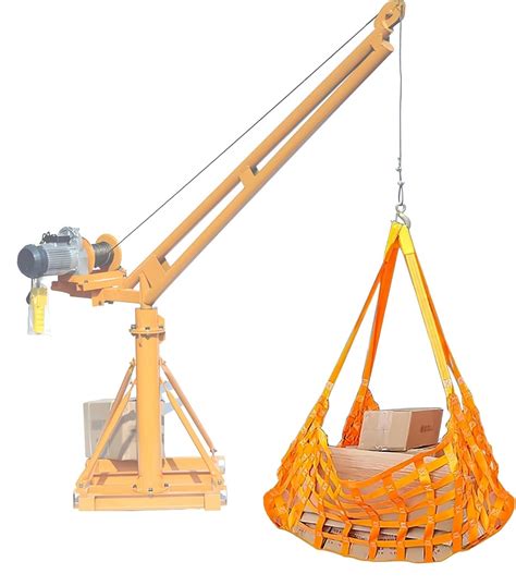 Cargo Lifting Nets Heavy Duty Flat Polyester Crane Hoist Cargo Net For Unloading Heavy Objects