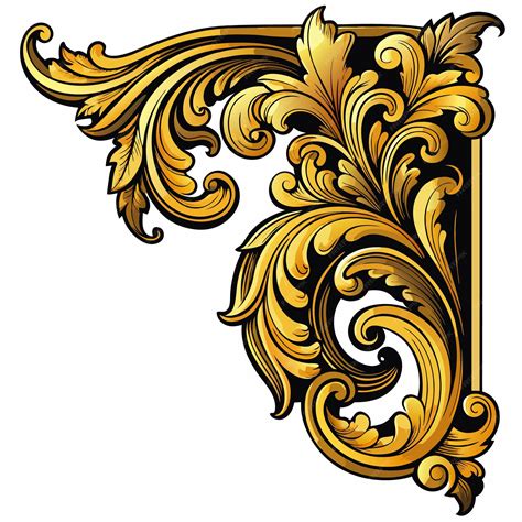 Ornate Golden Floral Corner Design Premium Ai Generated Vector