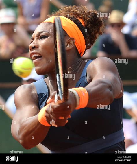 American Serena Williams Hits A Shot During Her French Open Womens
