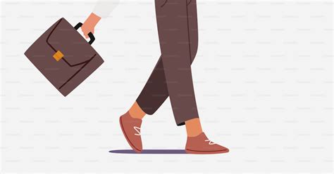 사업가는 정장을 입고 흰 셔츠를 입고 넥타이를 매고 서류 가방과 서류를 손에 들고 걷는다 정장을 입은 남성 캐릭터 매니저 상사 또는 점원 만화 사람들 벡터