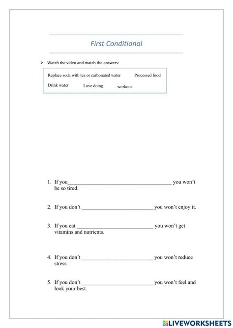 First Conditional Negative Online Exercise For Live Worksheets