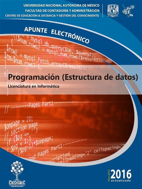 Li 1361 051118 A Programacion Estructura Datos Plan2016 Pdf Estructura De Datos De Matriz