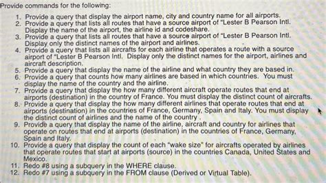 Solved Provide Commands For The Following 1 Provide A