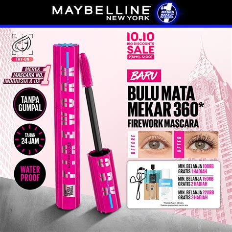 Promo Maybelline Lash Sensational Fireworks Mascara Free Ongkir