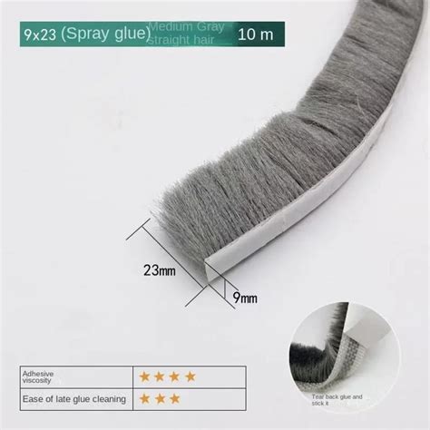 Black 10m Door Window Windproof Dust Sound Insulation Seal Strip Self
