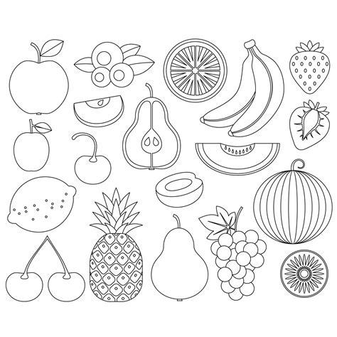 Fruits Outline Images With Names At Amy Auerbach Blog