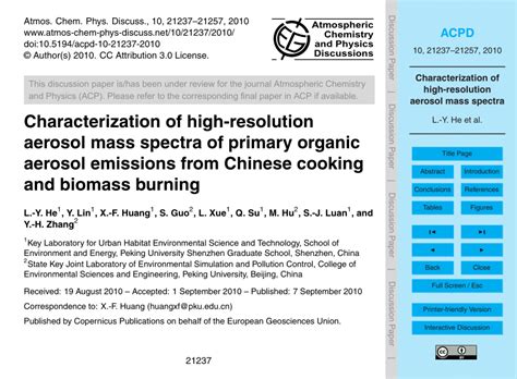 Pdf Characterization Of High Resolution Aerosol Mass Spectra Of Primary Organic Aerosol