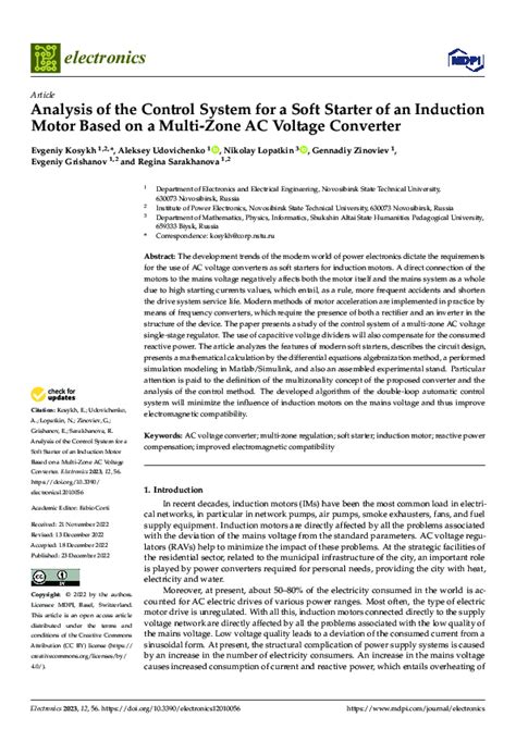 Pdf Analysis Of The Control System For A Soft Starter Of An Induction Motor Based On A Multi