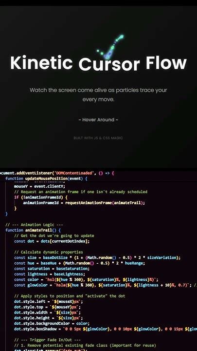 Smooth Glowing Cursor Trail Css And Javascript Effect Shorts Youtube