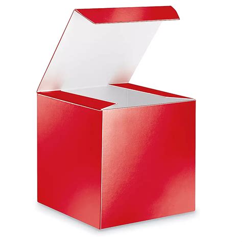 Glossy T Boxes 4 X 4 X 4 Red S 23006r Uline