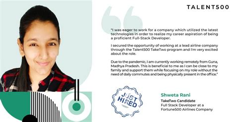 shweta rani on linkedin thanks talent500