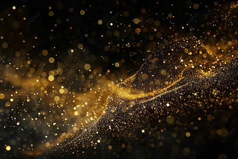 Nice Gold Particles Abstract Background With Golden Shining Stars Dust