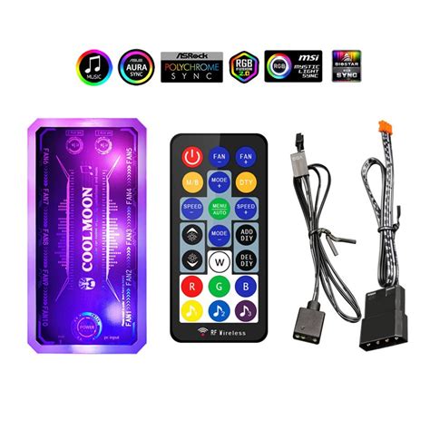 กลองคมไฟ Coolmoon RGB pin Controller Fan Hub ชดกลองคมไฟ รโมท Shopee Thailand