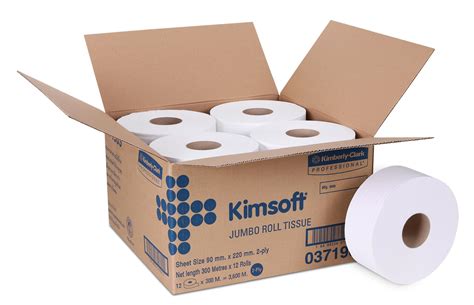 คิมซอฟต์ กระดาษชำระม้วนใหญ่ หนา 2 ชั้น แผ่นกว้าง 9 ซม 300 เมตร X 12 ม้วน ลัง ยกลัง Makro Pro
