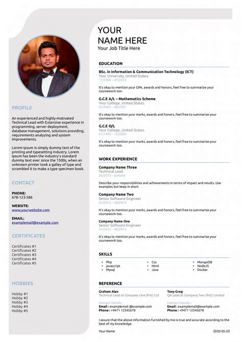 Libreoffice Resume Template