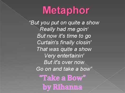 Metaphors In Songs