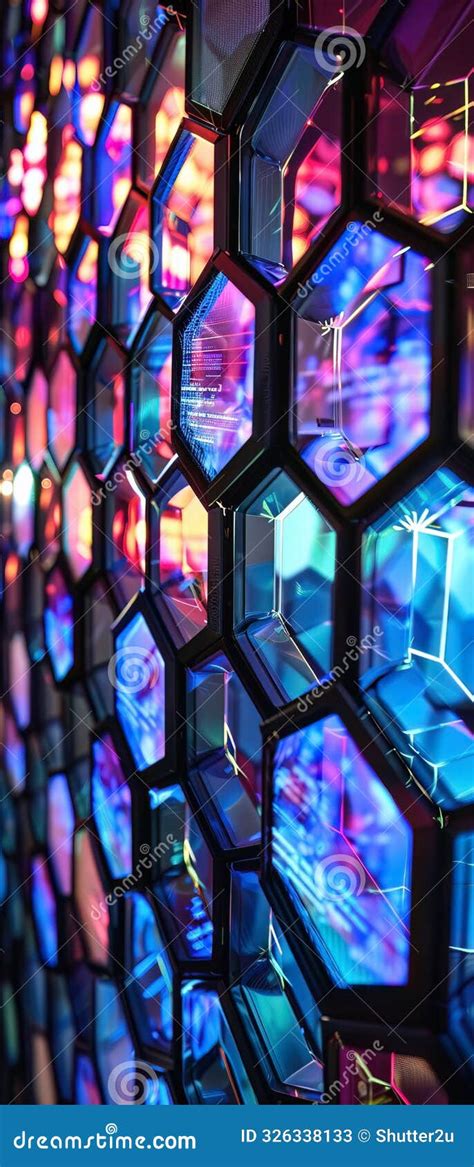Highresolution Screens Forming A Mosaic Of Vibrant Reactive Hexagons