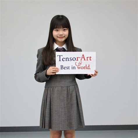 A Girl In School Dress Holdin Image Created By Nukeai Tensorart