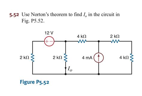 Solved 5 52 ﻿use Nortons Theorem To Find Io ﻿in The Circuit