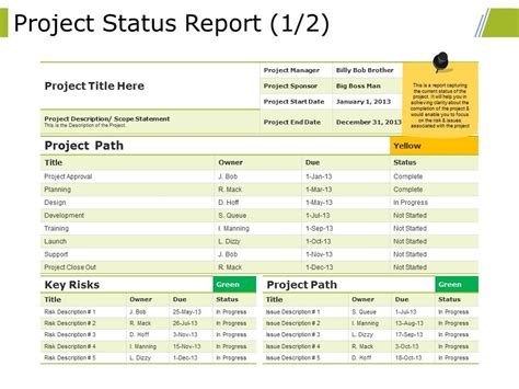 Project Status Report Template Ppt PowerPoint Presentation File Design Inspiration