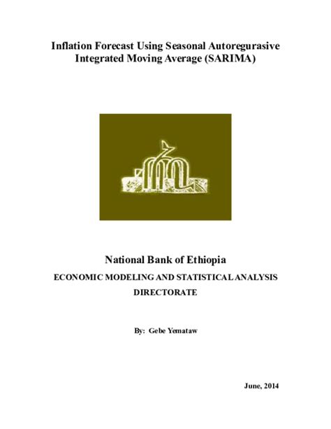 Doc Inflation Forecast Using Seasonal Autoregurasive Integrated Moving Average Sarima