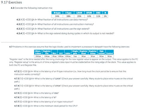 solved 4 3 consider the following instruction mix 4 3 1 [5]