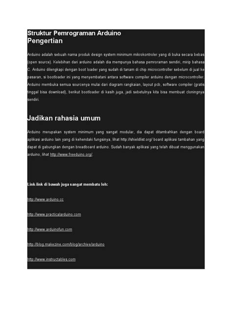 Struktur Bahasa Programming Arduino Pdf Metode And Bahan Ajar Komputer