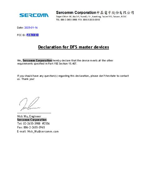 Sercomm Corporation Xb10