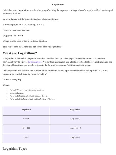 Notes 4 Pdf Logarithm Exponentiation