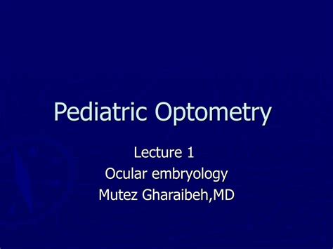 PPT Pediatric Optometry PowerPoint Presentation Free Download ID
