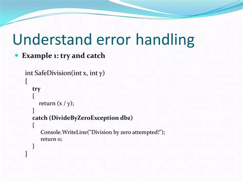 1 4 Core Programming [understand Error Handling] Ppt