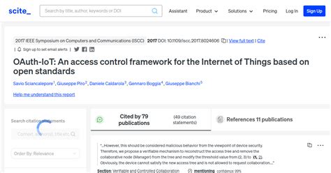 Citation Report Oauth Iot An Access Control Framework For The