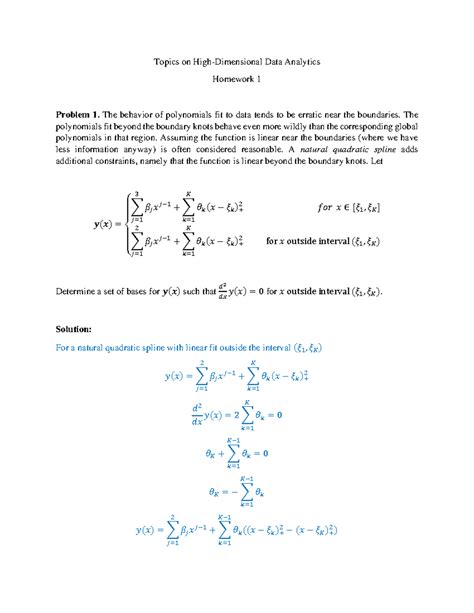 Hw1solution 2 1 Homework 1 Solution Topics On High Dimensional Data