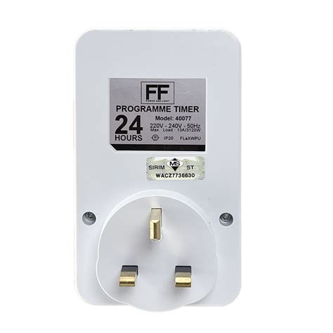 13a 24 Hours Plug In Timer With Indicator White Ms Lighting Group