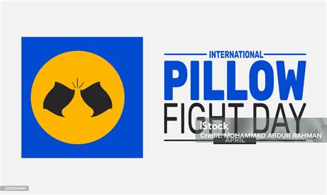 국제 베개 싸움의 날 휴일 개념입니다 플래 카드 배경 인사말 카드 포스터 디자인 템플릿에 적합 텍스트 비문 표준 소셜 미디어 게시물 포함 가족에 대한 스톡 벡터 아트 및